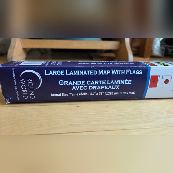 Wall Decor | Large Laminated Map With Flags | Poshmark
